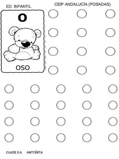Material educativo para maestros: Actividades de apresto letra O