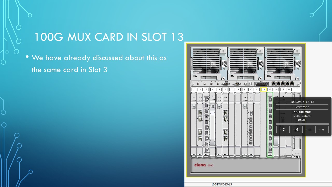 DWDM/OTN: Shelf View of Ciena [6500 ] 14 Slot