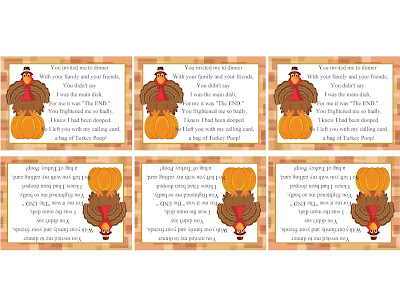 DIY Party Mom: Turkey Poop Printable Bag Topper for Thanksgiving Dinner