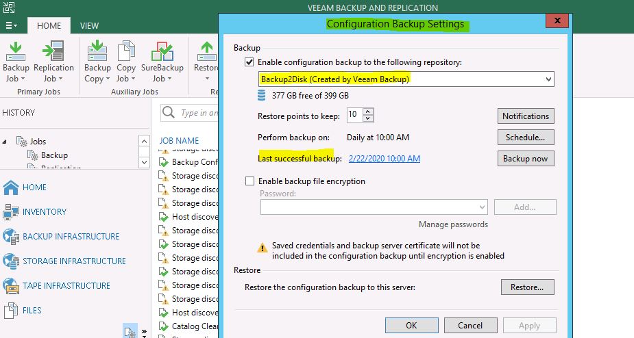 Remote Infrastructure Management: Veeam Configuration Backup Restore