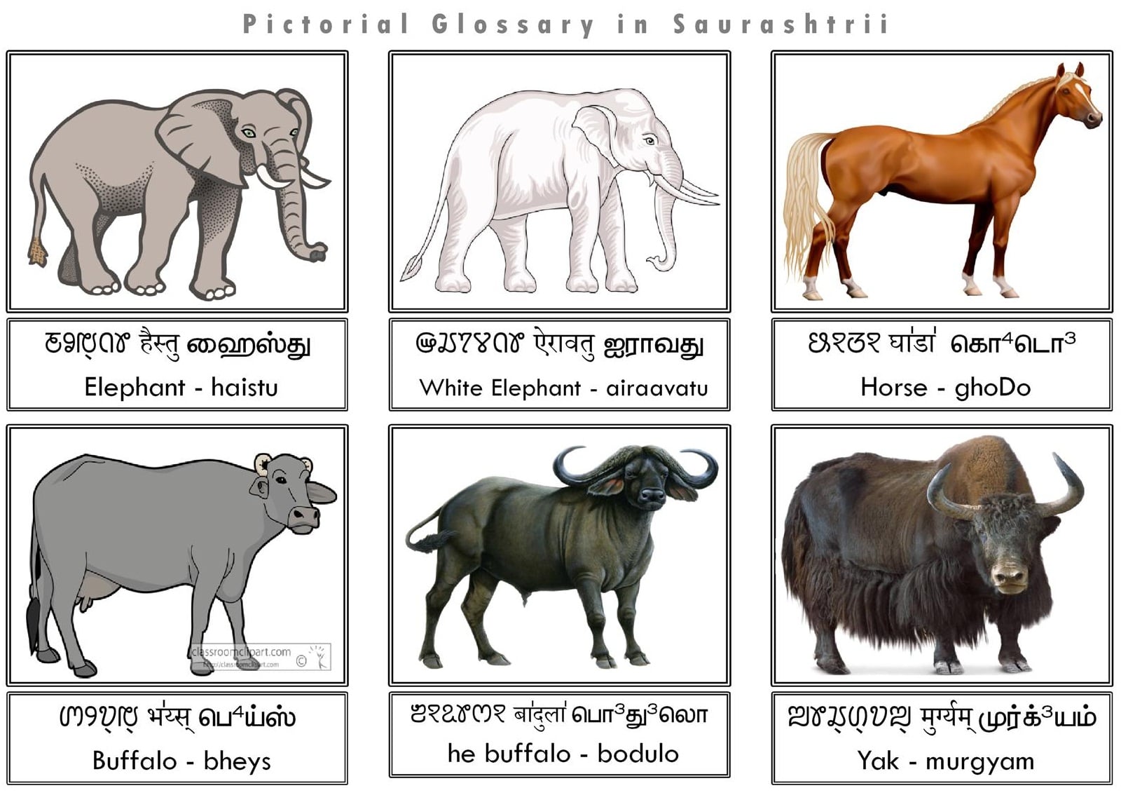 Pictorial Glossary in Saurashtrii