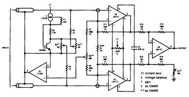 Clean High gain Differential Instrumentation Amplifier | Electronic ...