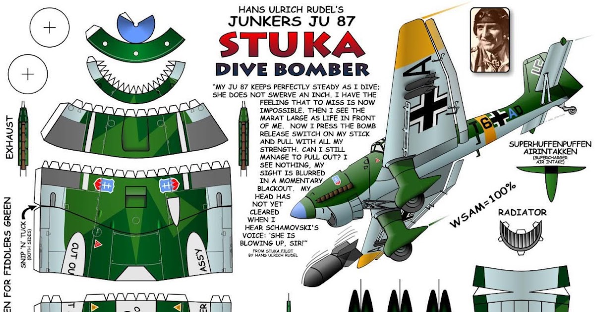 Paper Wargames: Junkers Ju 87 Fiddlers Green with Ju 87G convertion
