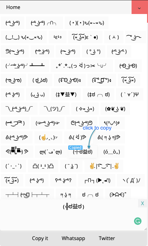 Text Symbols Faces