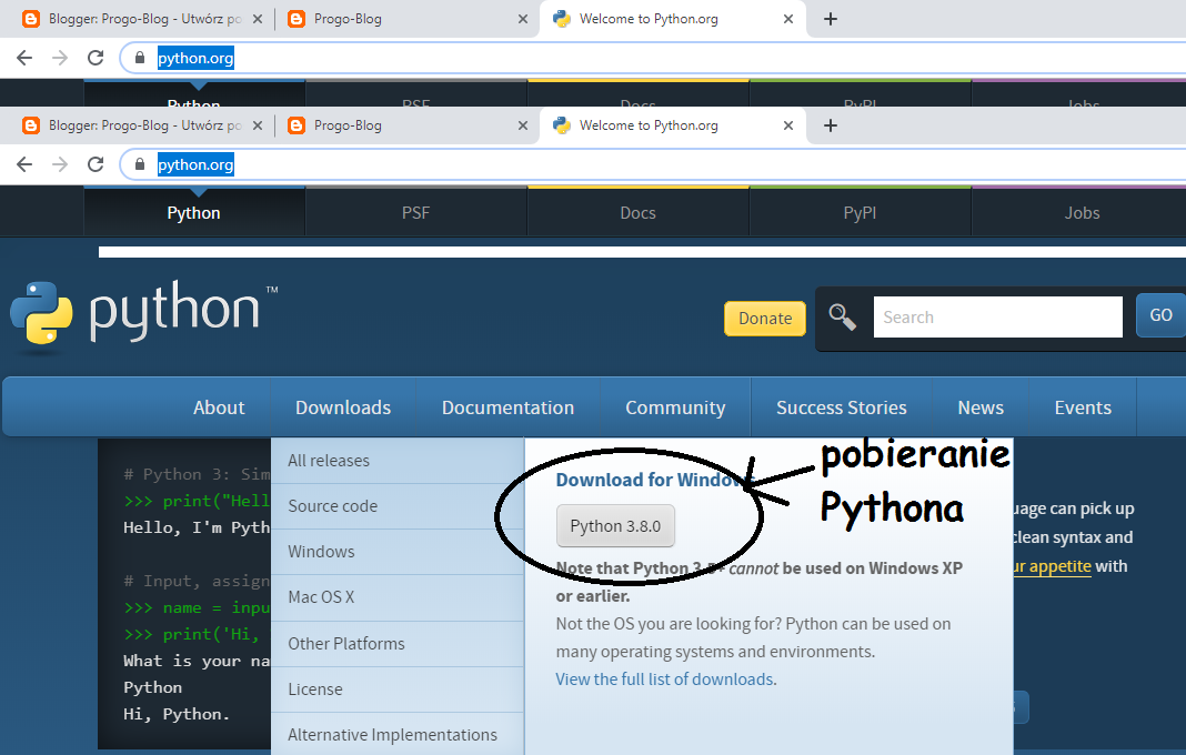Progo-Blog: Instalacja Pythona