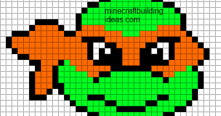Minecraft Pixel Art Templates: Teenage Mutant Ninja Turtle Raphael
