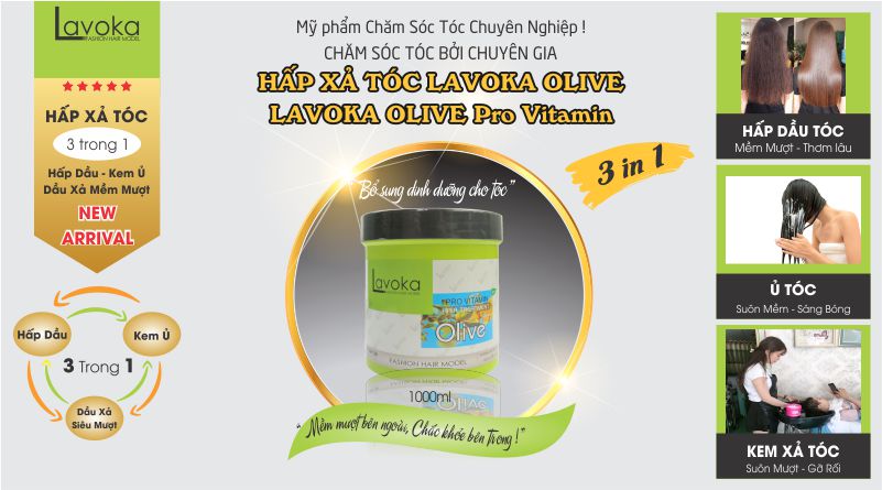 Hấp dầu tóc Lavoka Olive 3 trong 1