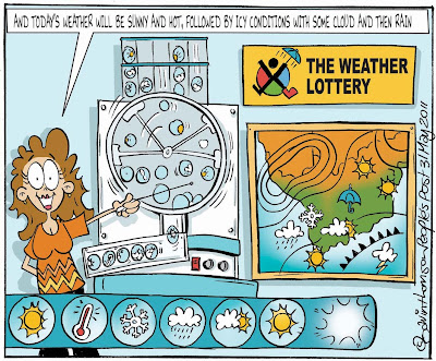 people's post cartoons: weather lotto