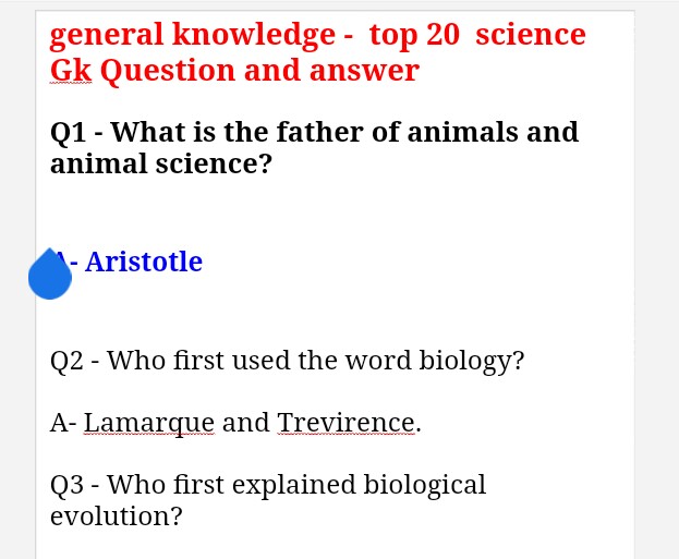 General knowledge - top 20 Science Gk Question and Answer Part -2