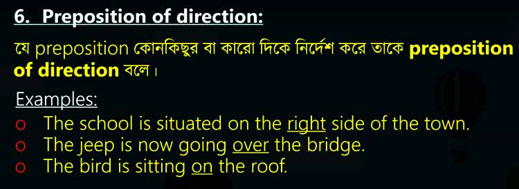 Preposition of direction - English Grammar A To Z
