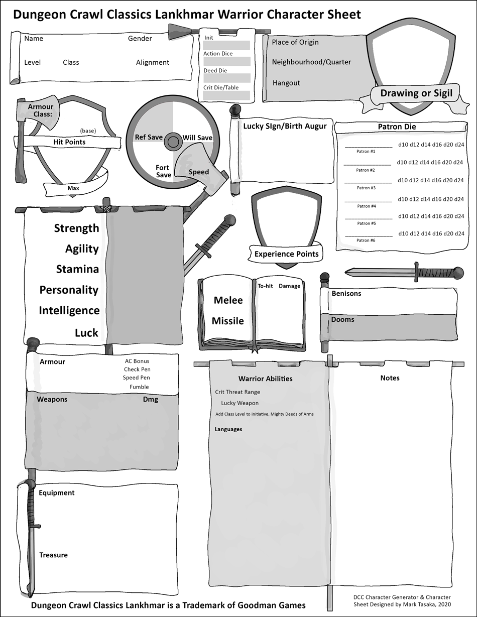 Mark's Miniatures & RPG Blog: Dungeon Crawl Classics Lankhmar Character ...