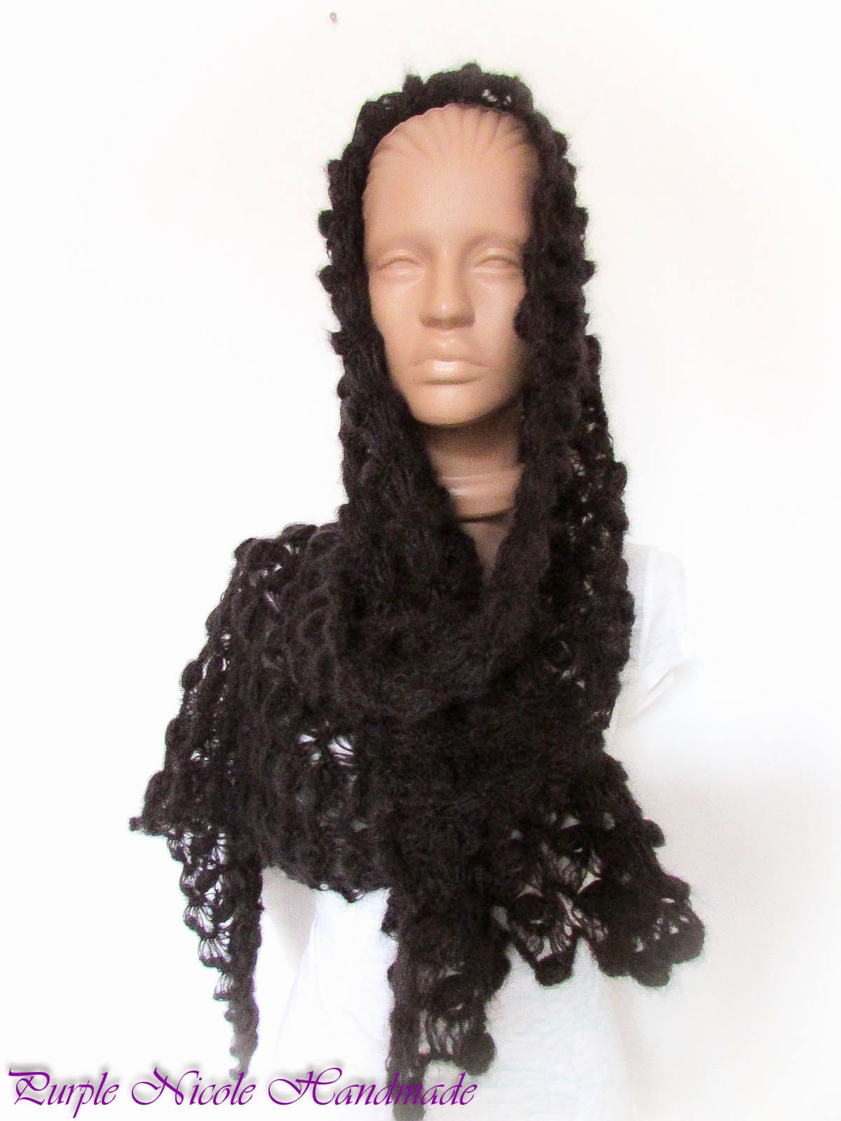 Purple Nicole`s Handmade: Fulare / Saluri crosetate din fir mohair