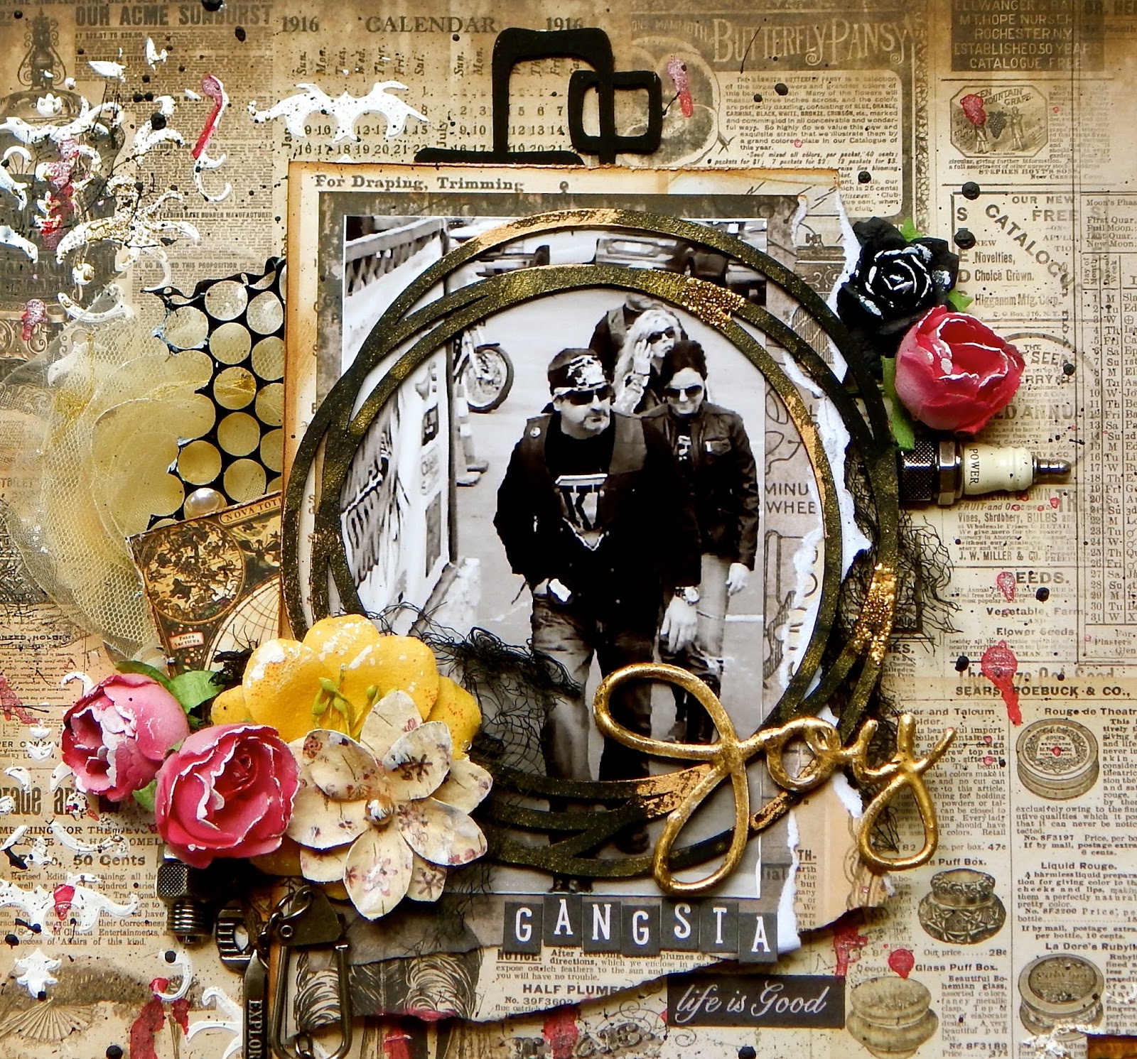 Soft Side of Sandi: "Gangsta Joy" Layout For Marion Smith Designs