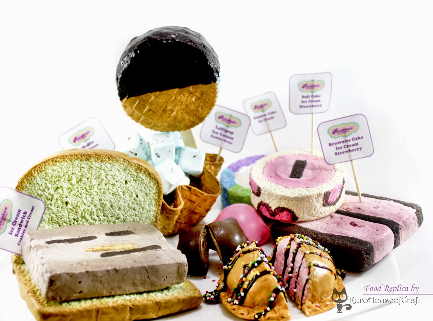 KuroHouse of Craft: Replika Ice Cream (Dummy Food) Rainbow Ice Cream