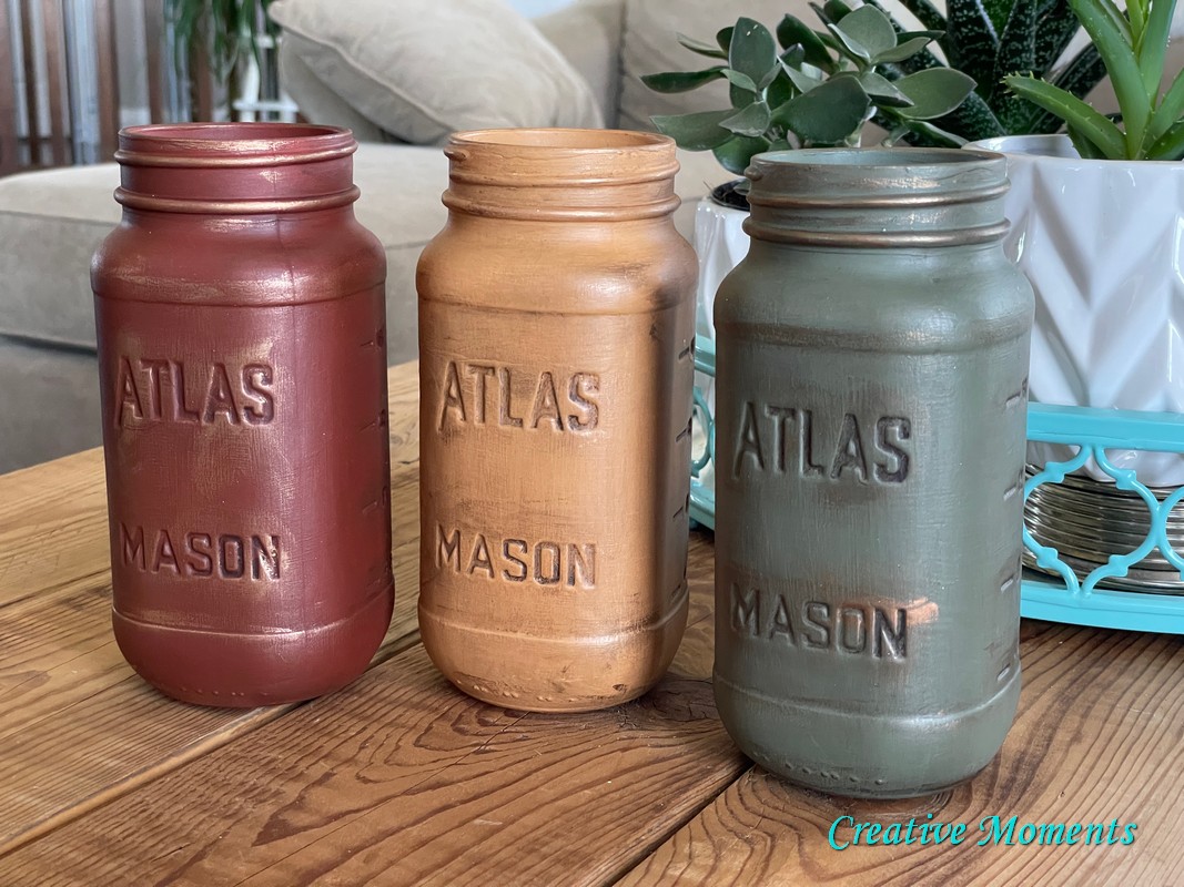 Fall Inspired Rustic Mason Vases
