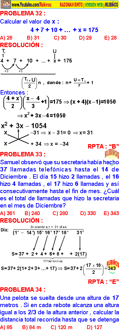 SERIES Y SUMAS NOTABLES SUMATORIAS PROBLEMAS RESUELTOS DE HABILIDAD ...