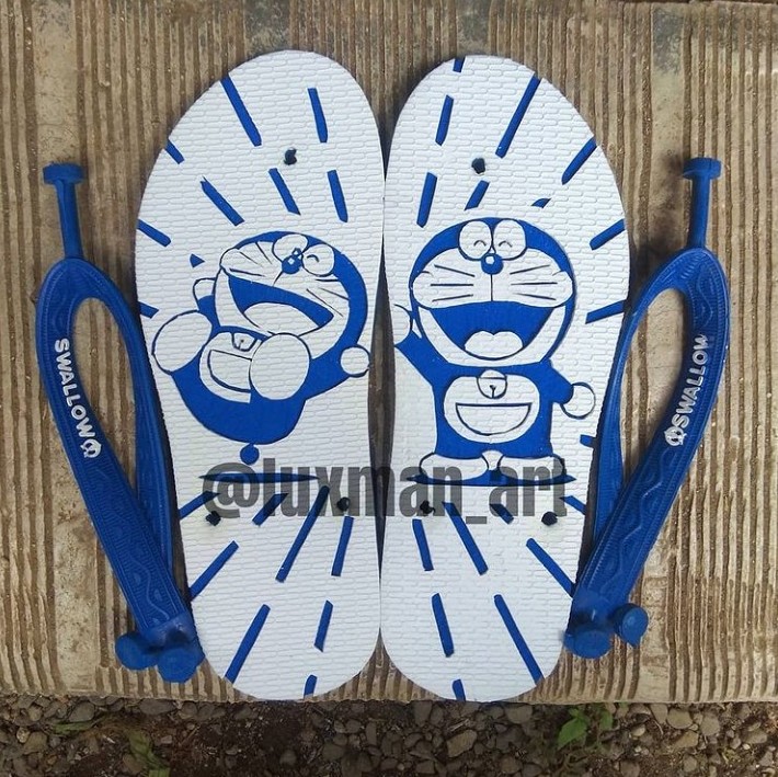 20 Senik Ukir Sendal Jepit yang Keren Karya Luxman_Art