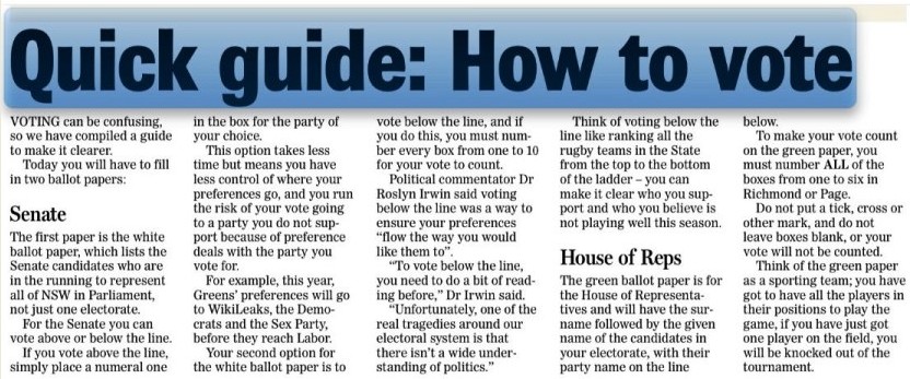 North Coast Voices: If there's a high informal vote in the Senate in ...