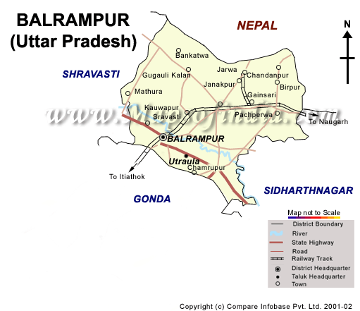 Top Tourist Place India : Map of Uttar Pradesh