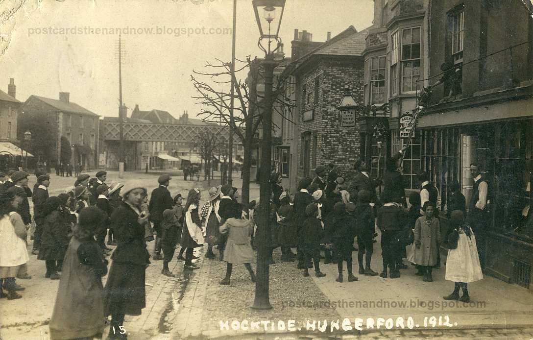 Postcards Then and Now: Hungerford, Berkshire, Hocktide Festival 1912.