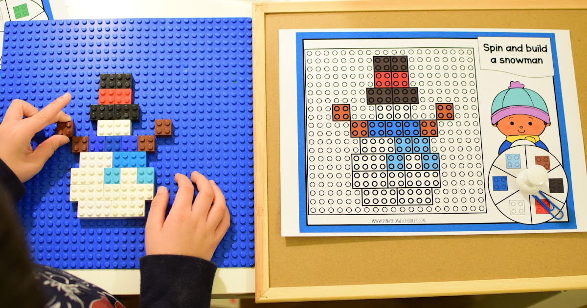 Winter Building Blocks Spin and Build | The Pinay Homeschooler