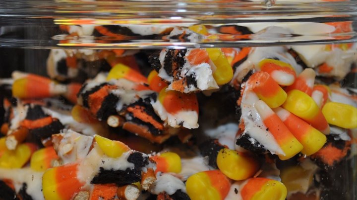 M.A. Church: Finicky Friday - Candy Corn Bark