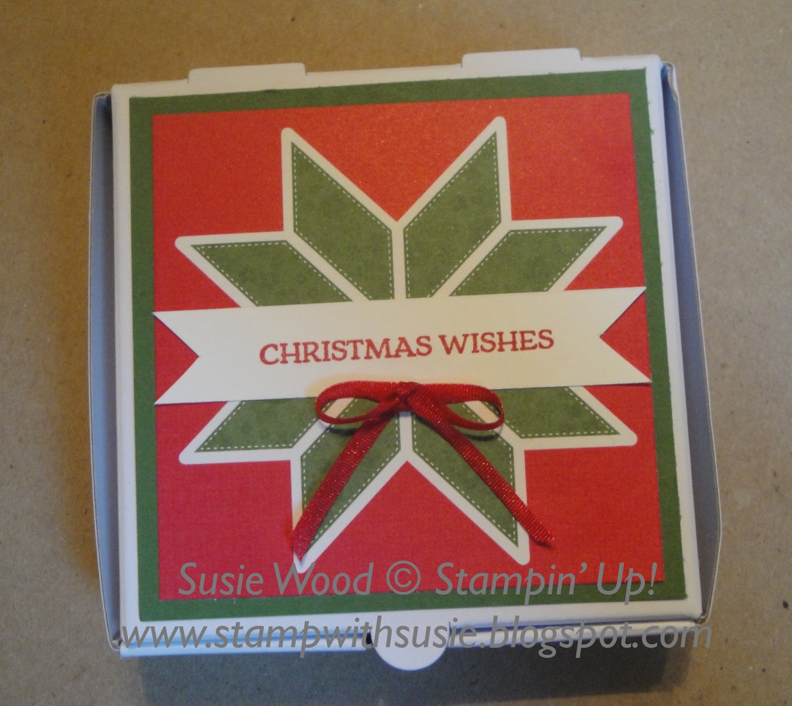 Stamp with Susie: A Pizza Box with Quilted Christmas!