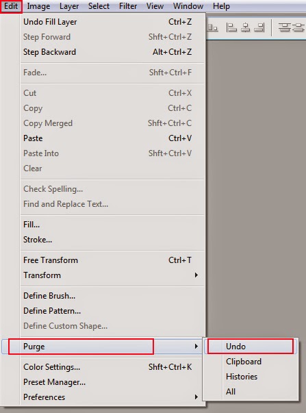 Purge (Undo) : Makes Photoshop run Faster ~ Infotech-Easy