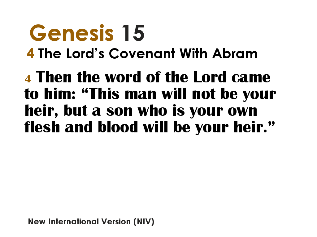Genesis 15:4 The Lord’s Covenant With Abram