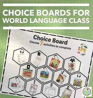 Choice Boards for World Language Class | Mundo de Pepita