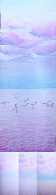 How to draw pink style landscape - HiArt