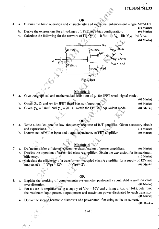 Visvesvaraya Technological University B.E. (CBCS) Third Semester 17EI ...