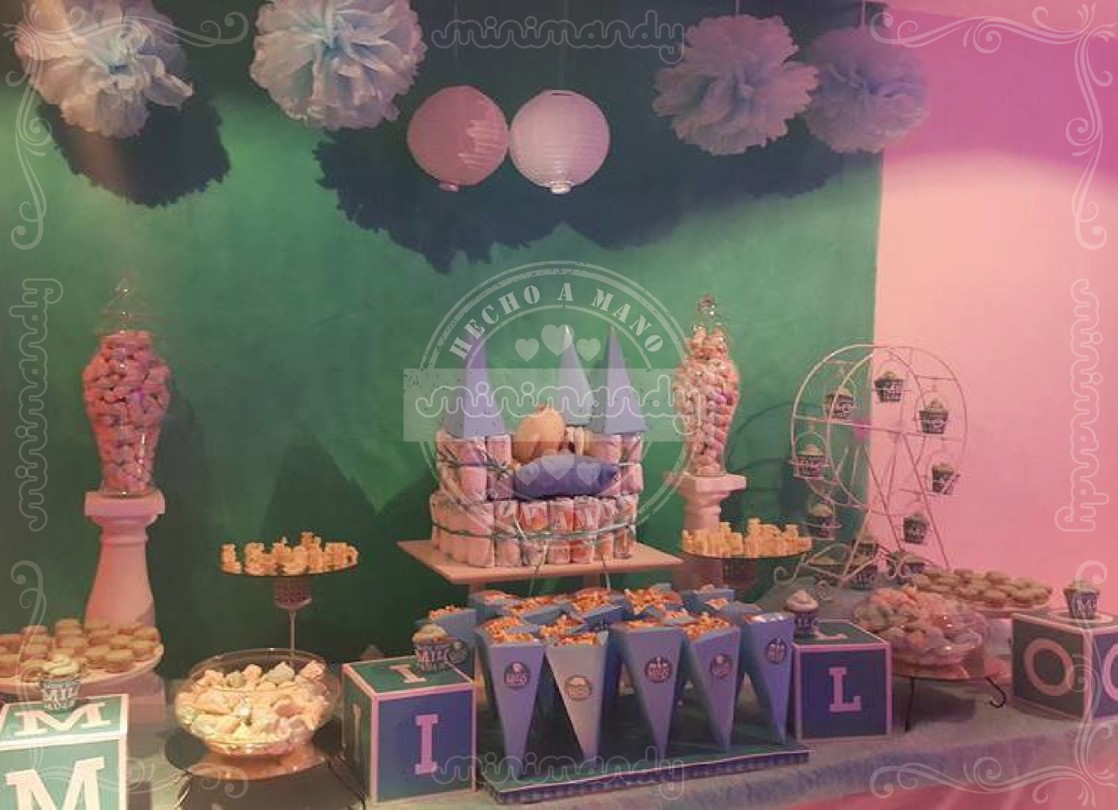 MinimandySign: Cubos de papel con letras. Baby Shower