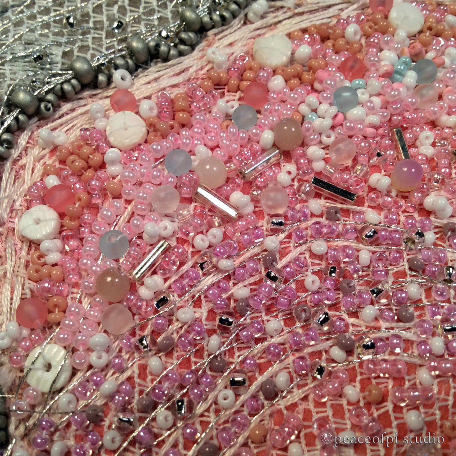 peaceofpi studio: Hand Beaded Art Quilt Face Silhouette