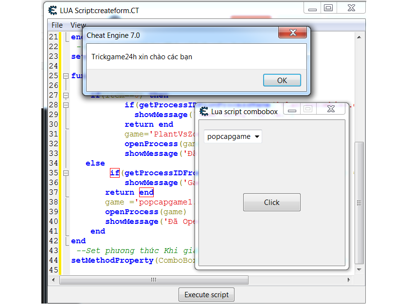 Phần 4: Cheat Engine : Tạo form sử dụng combobox (Lua script ...