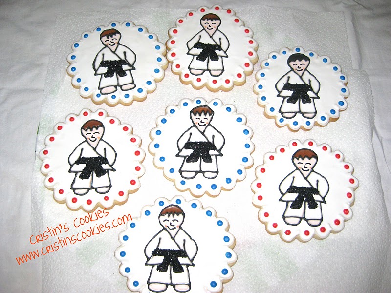 Cristin's Cookies: Karate Cookies for My Son's Black Belt Test