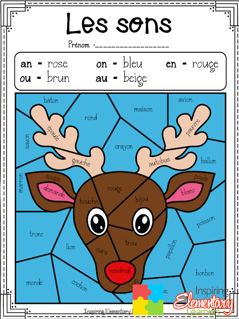 Ressources en français: Noël coloriage magique par sons