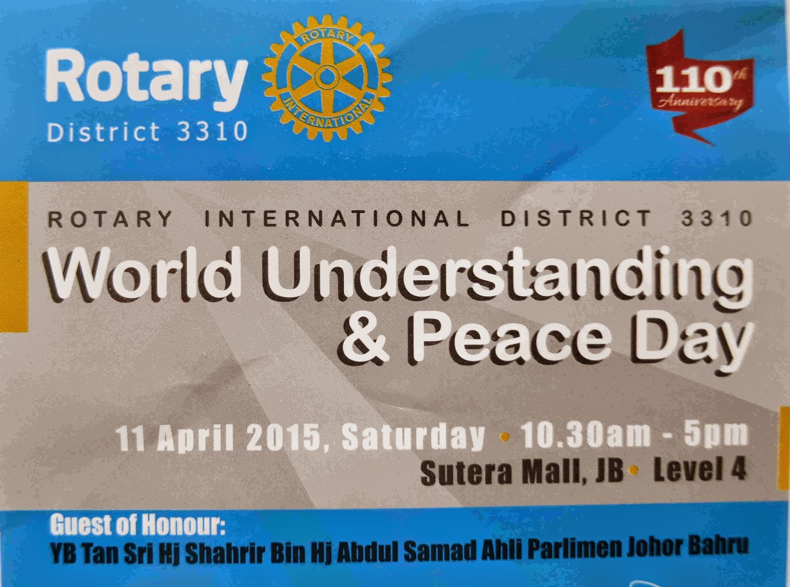 Peggy Loh ~ My Johor Stories: Rotary World Understanding & Peace Day
