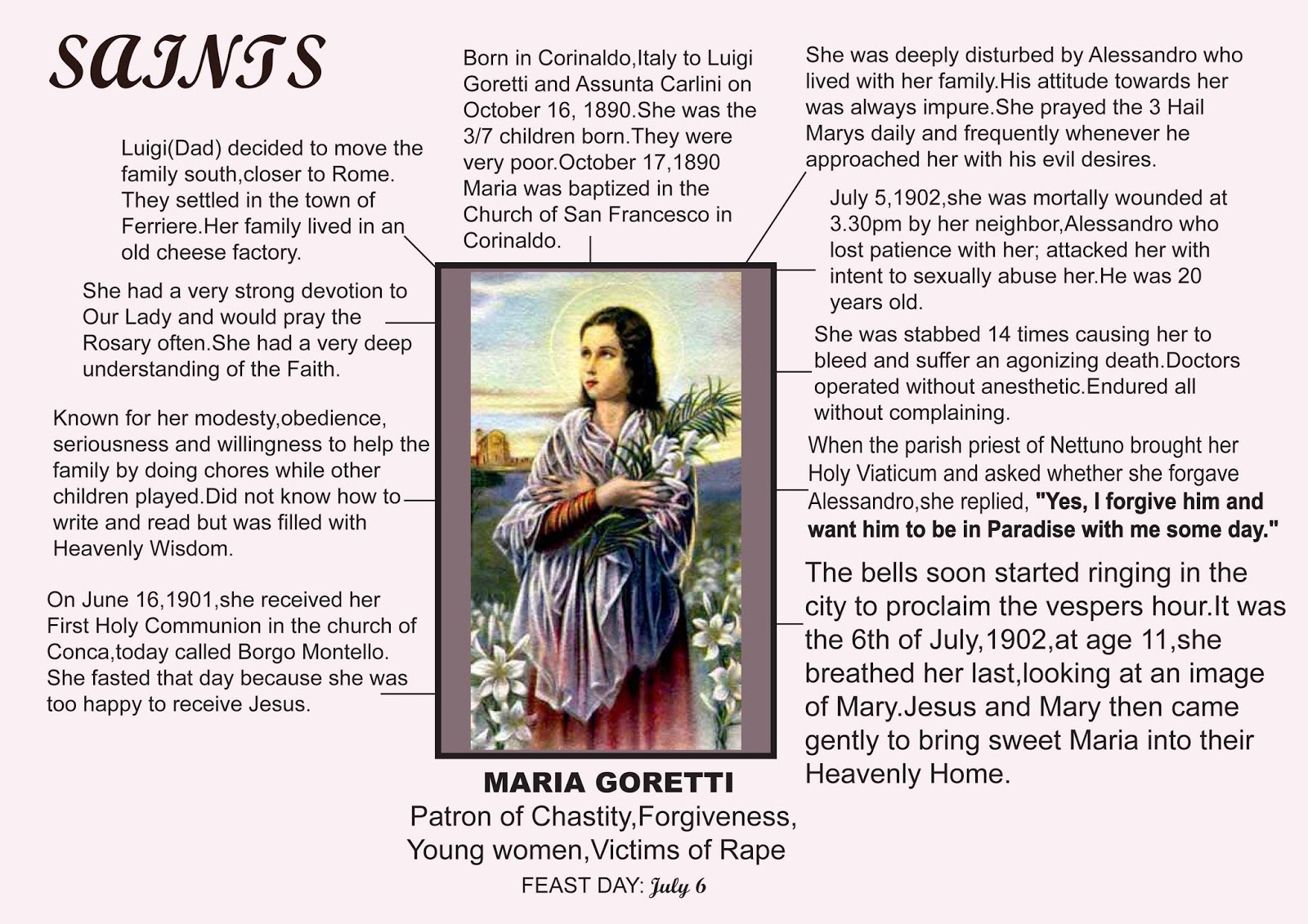 Imitating Christ's Humility: Feast of Saint Maria Goretti