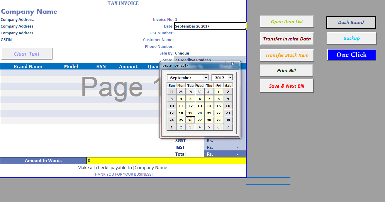 Sale billing Software for GST