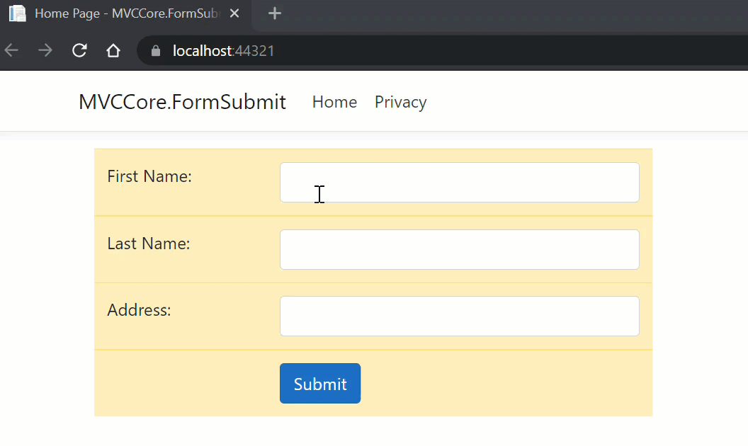 Form Submit Post Example In ASP Net Core MVC CoreProgram form-submit-post-example-in-asp-net-core-mvc-coreprogram