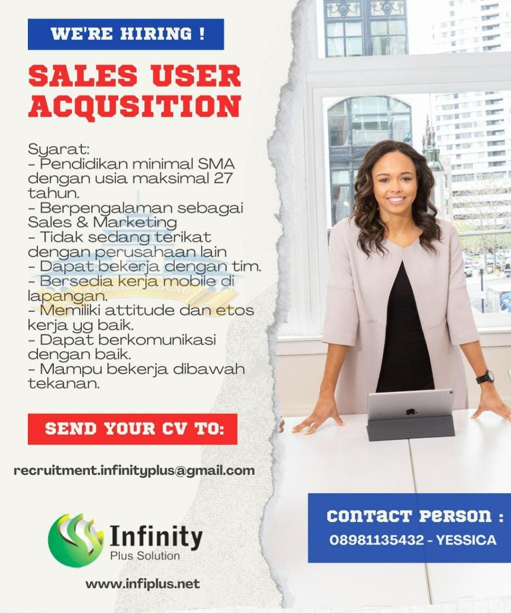 Lowongan Kerja Sales User Acquistion PT. Infinity Plus SOlution Bandung ...