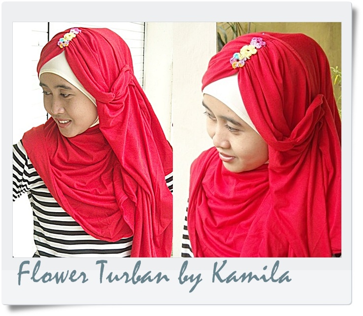 KOLEKSI GAMIS IDUL FITRI 2016 MYHIJABSHOP: FLOWER TURBAN SHAWL