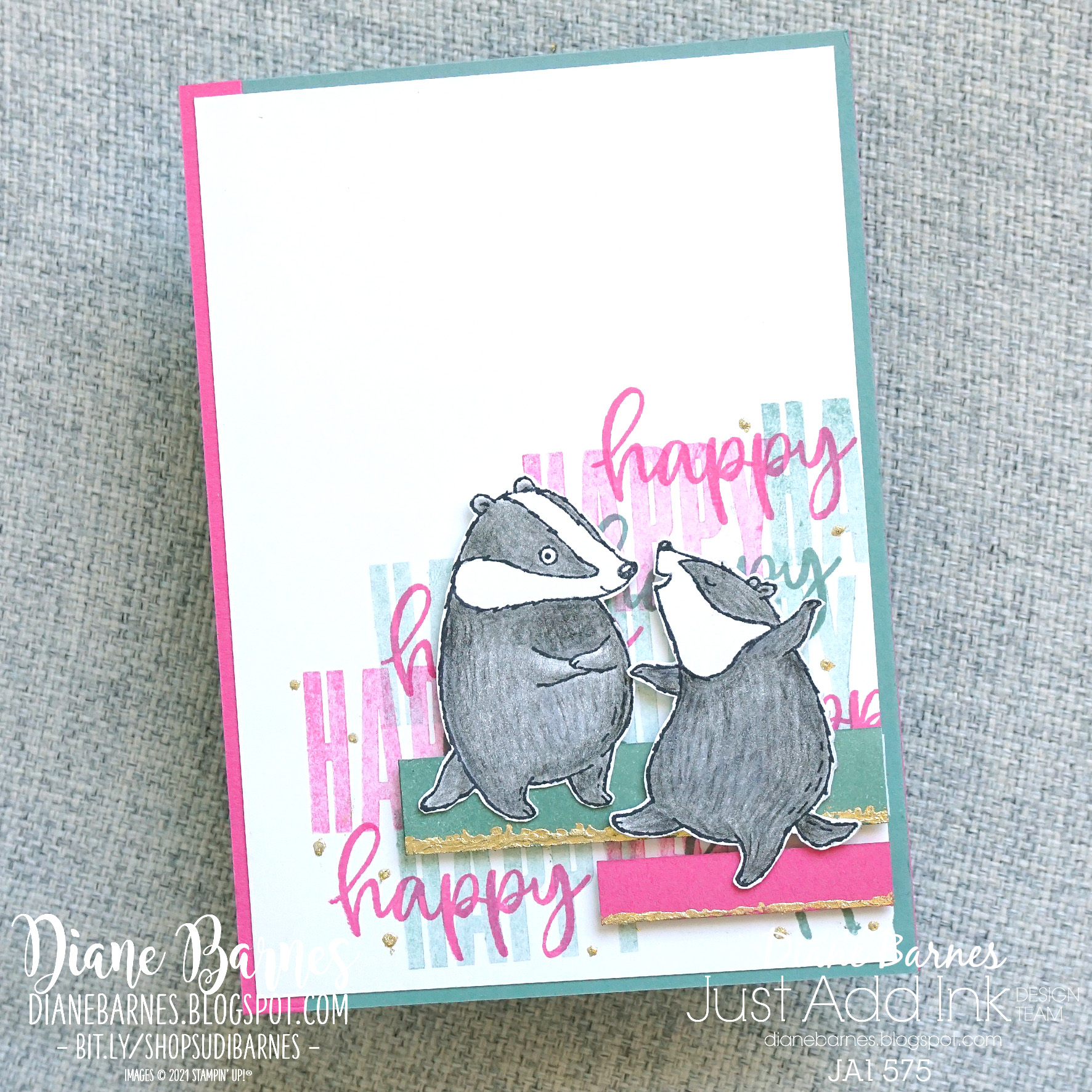 colour me happy: JAI 575 colour challenge - Happy Badgers card