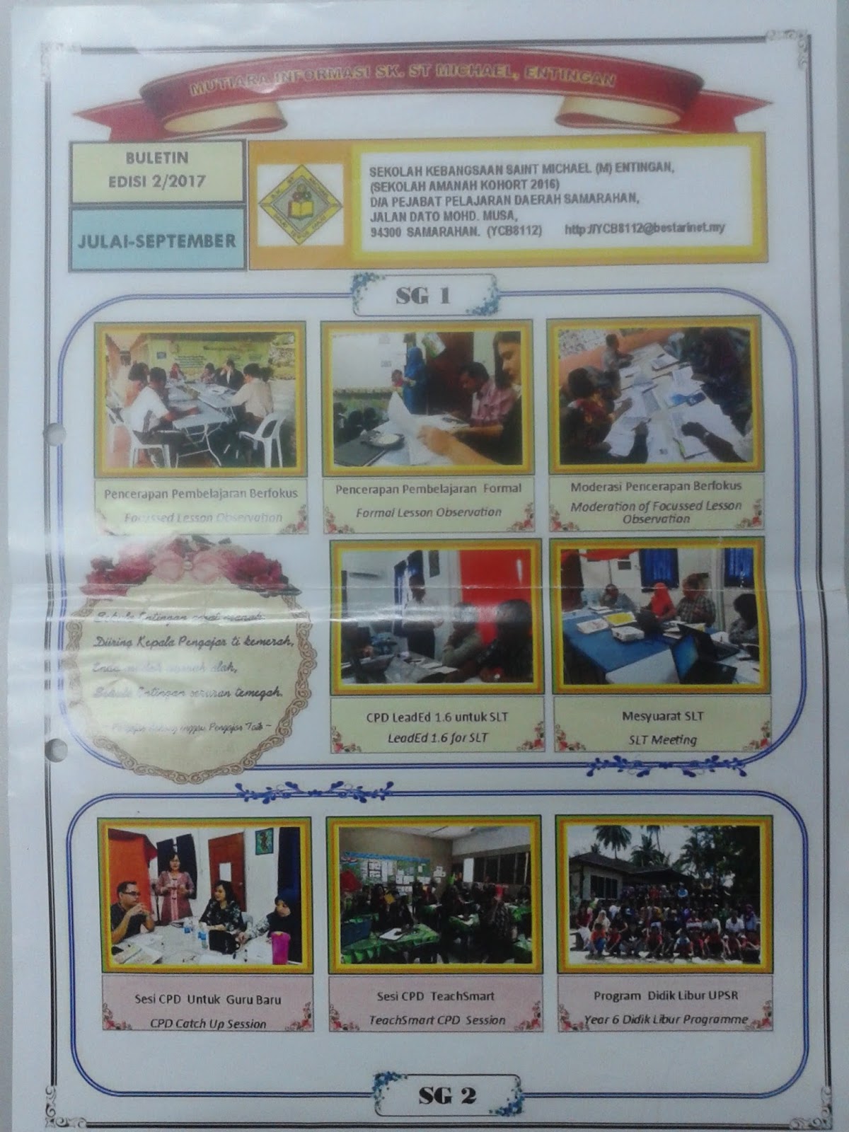 SK ST. MICHAEL (M) ENTINGAN: BULETIN SEKOLAH