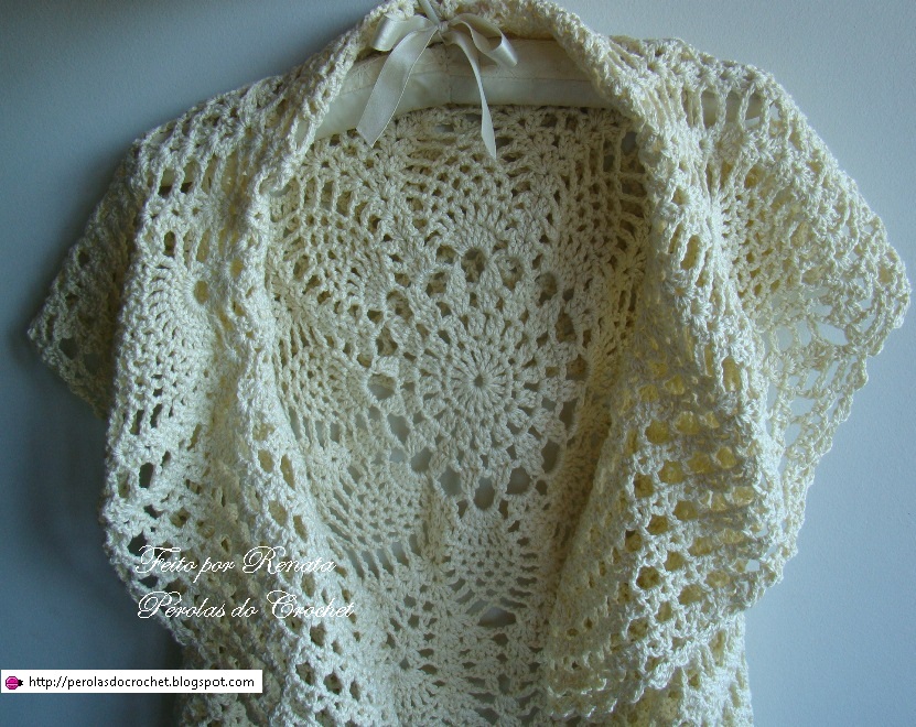 Renata Vieira Pérolas do Crochet: Colete de crochet - Modelo circular.