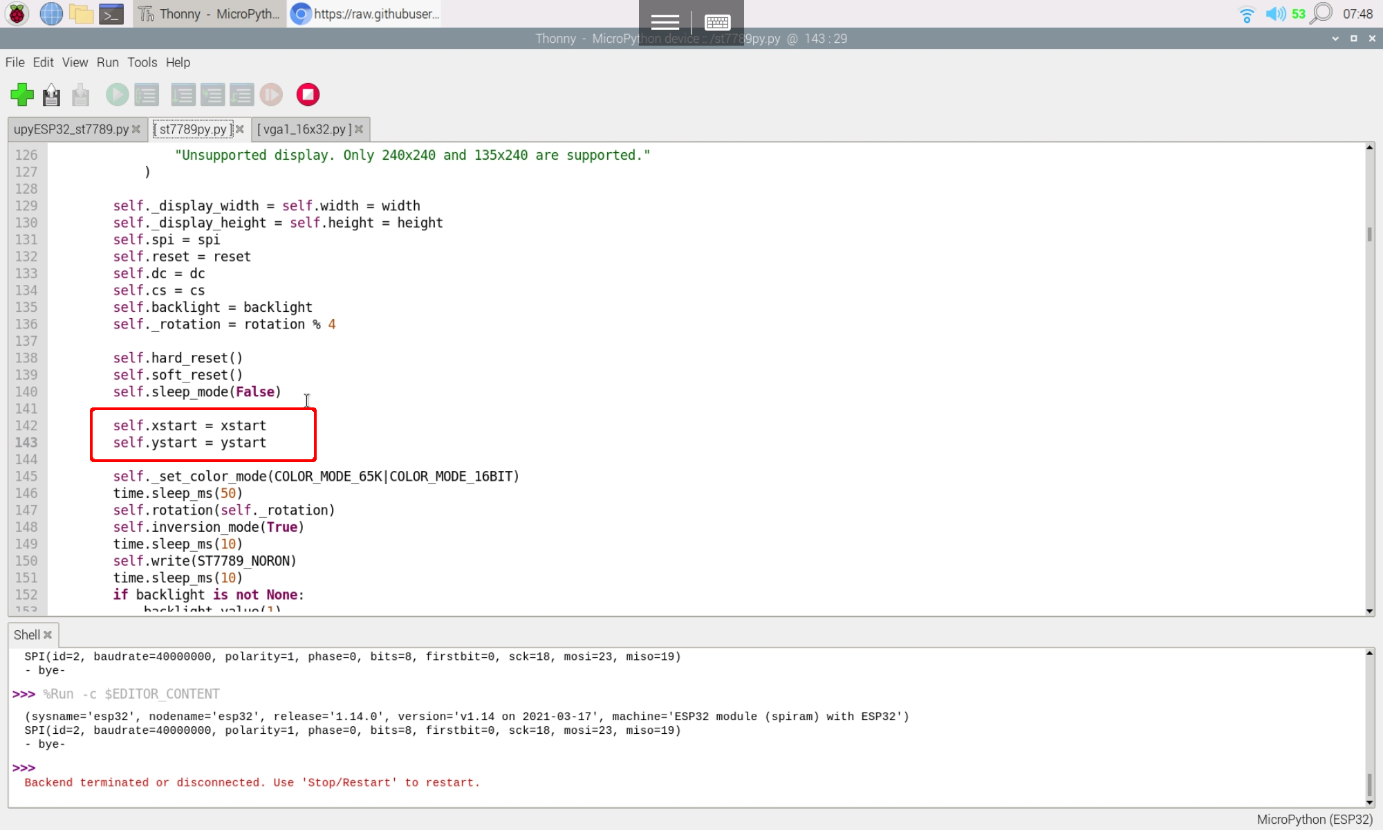 Hello Raspberry Pi Esp32 Esp32 Devkitc V4micropython 240240 Ips