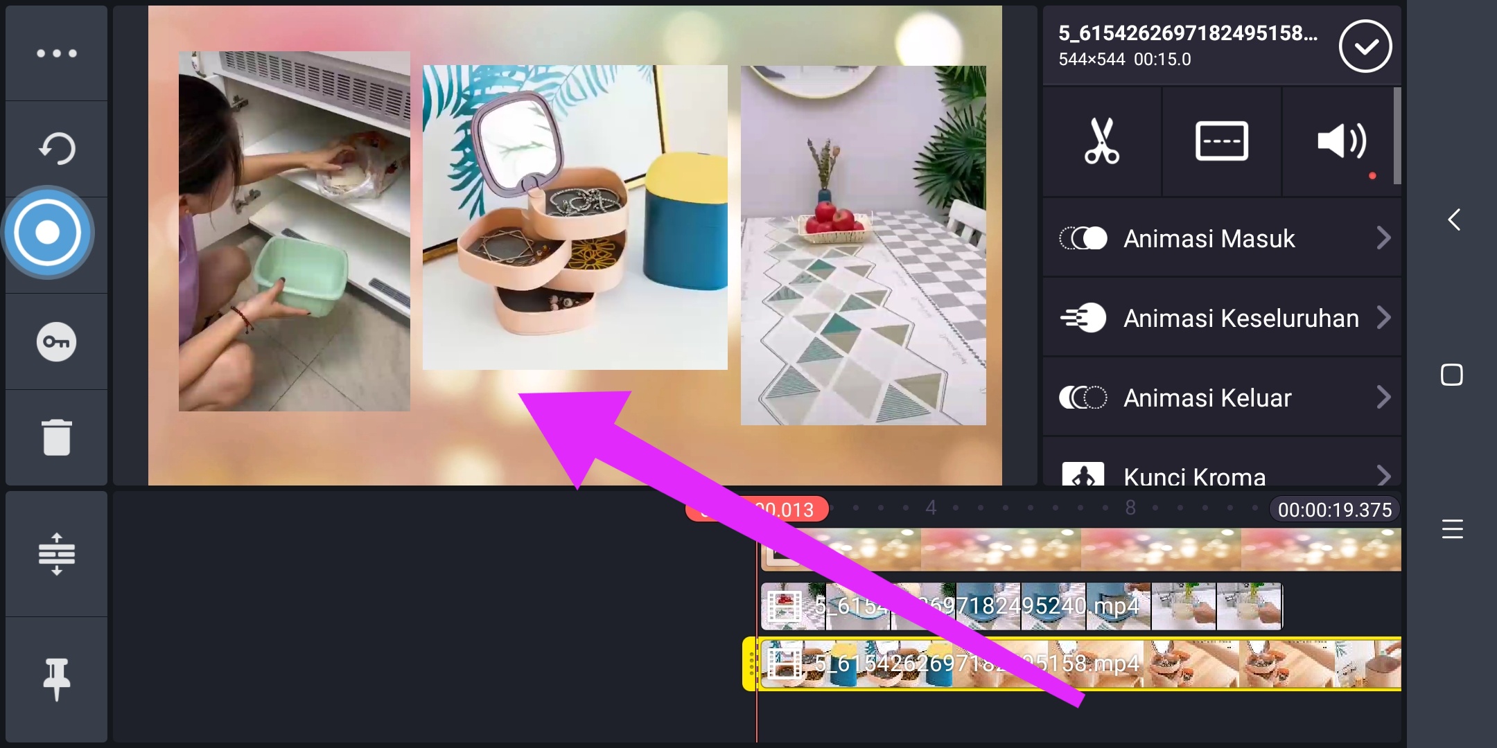 cara menggabungkan video dalam satu frame di kinemaster - Belajar Mudah