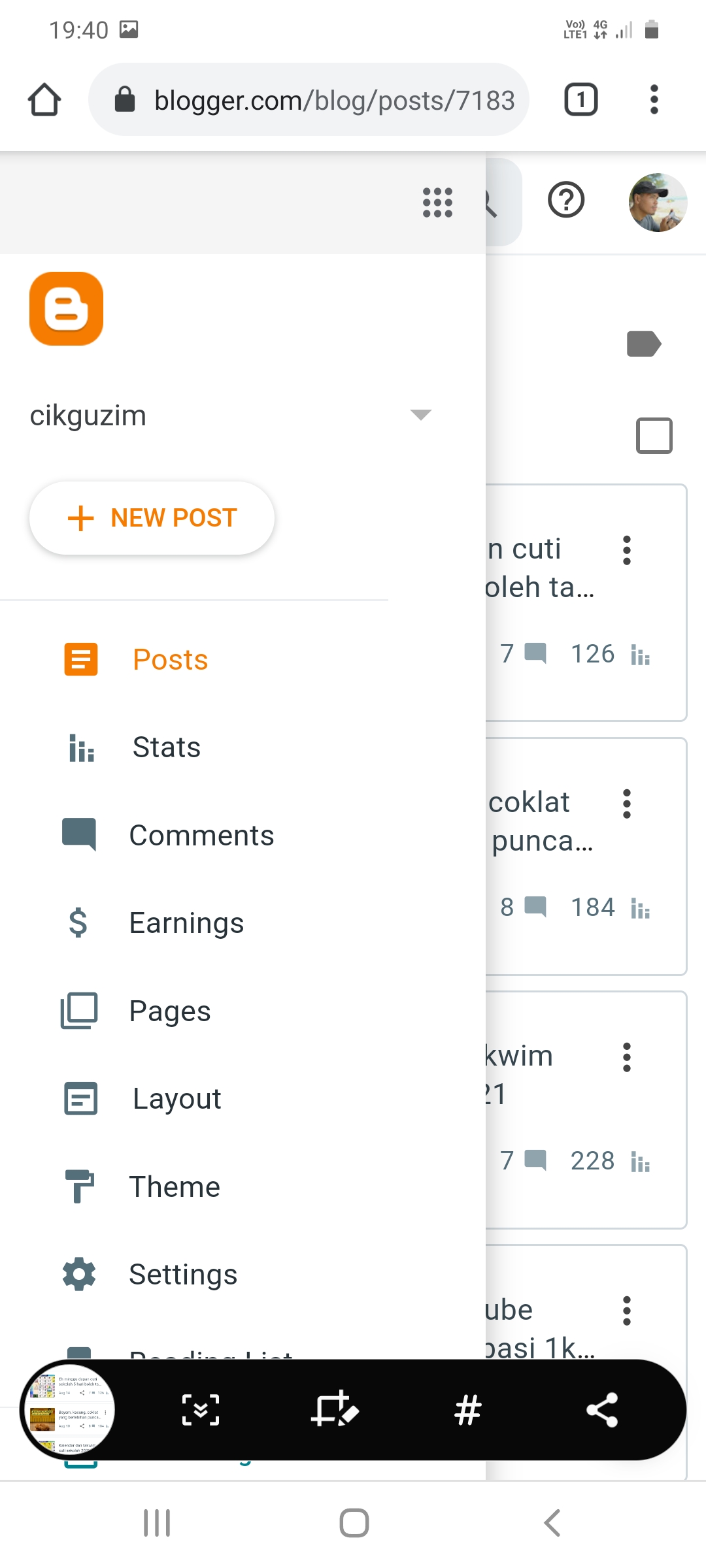 Membiasakan dengan new blogger interface