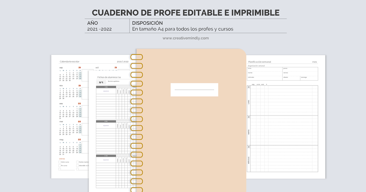 Creative Mindly: Cuaderno de profe editable 2021 2022